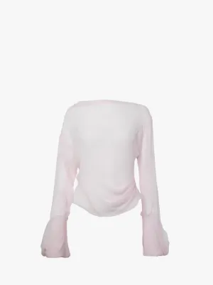 SHEER LONG SLEEVE TOP in pink JW Anderson DE