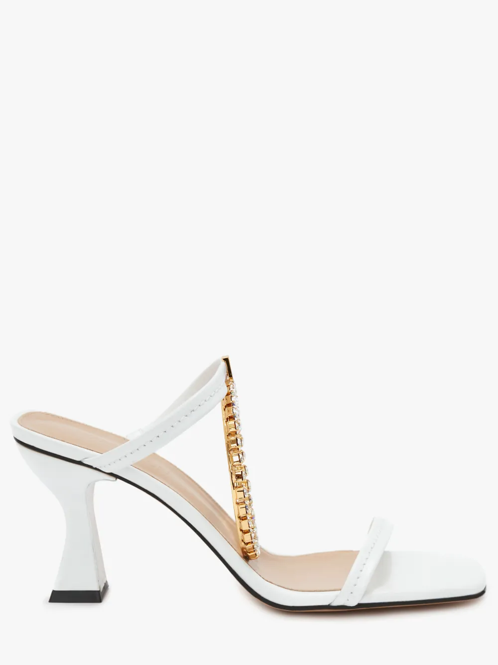 WOMEN'S CRYSTAL BUCKLE HIGH HEEL SANDALS in white | JW Anderson US