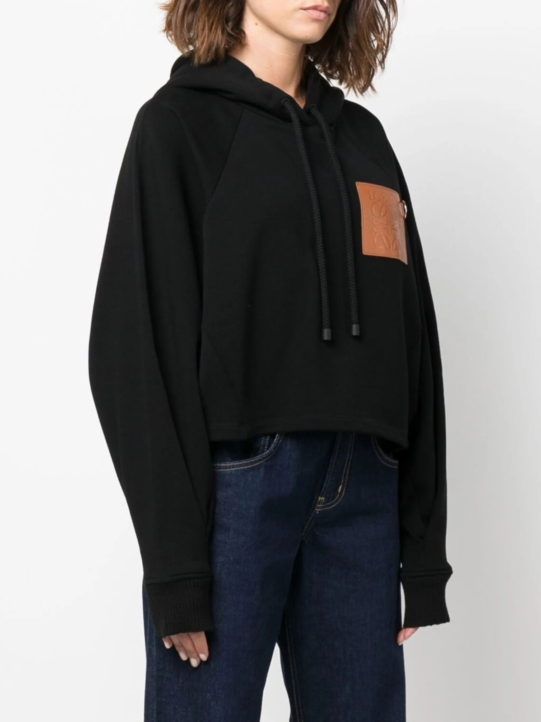 LOEWE logo-patch cotton hoodie | Eraldo.com US