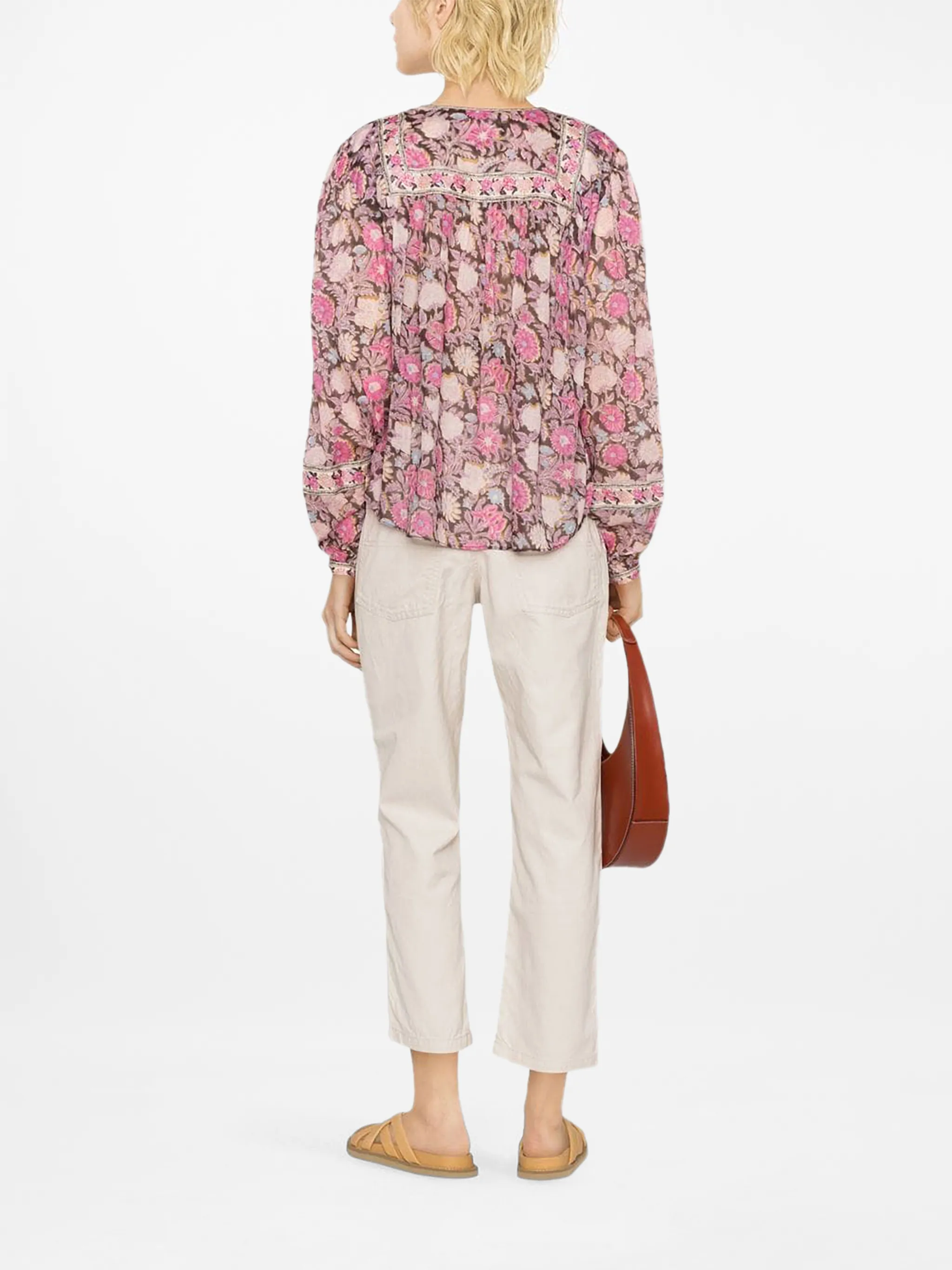 MARANT ÉTOILE floral-print tie-neck blouse | Eraldo.com KR