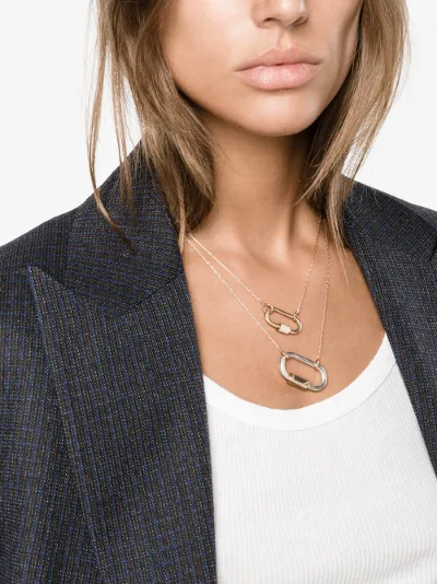 Marla Aaron rose gold 18 inch fine square link chain | Browns