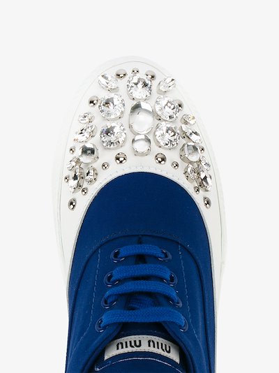 Miu Miu crystal embellished sneakers | Browns