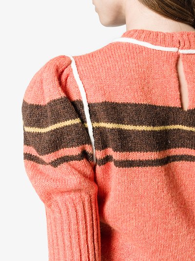 Miu Miu Embroidered Cropped Sweater Browns