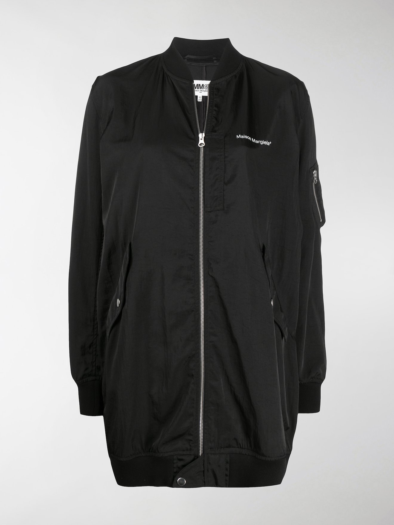 MM6 Maison Margiela oversized zip-front jacket black | MODES