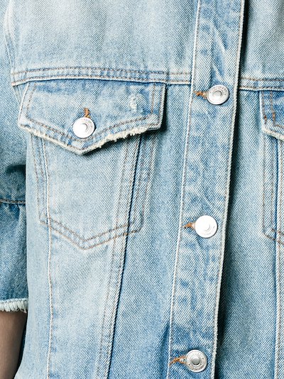 MSGM ruffle-trimmed denim jacket | Browns