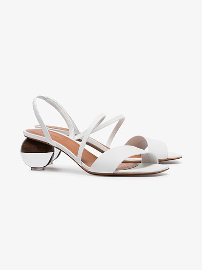 NEOUS white Latouria 55 round heel leather sandals | Browns
