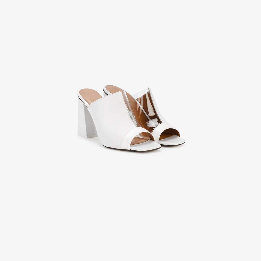 NEOUS White Leather Transparent Plexi 90 mules | Browns
