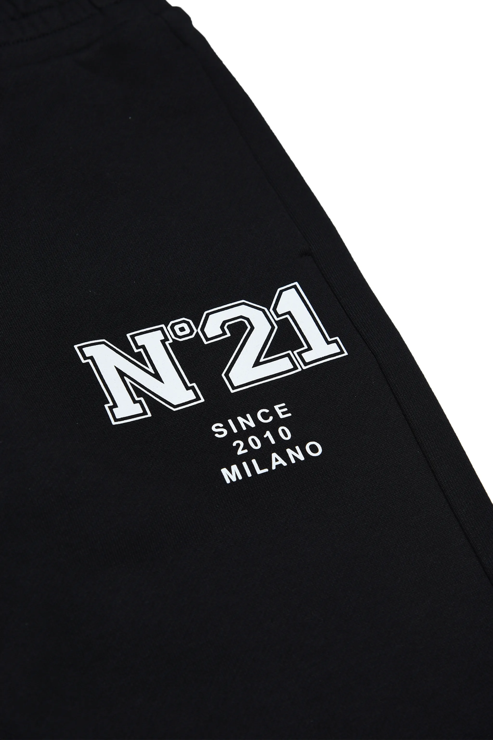 Logo Print Cotton Sweatpants In Black N°21 Official Online Store