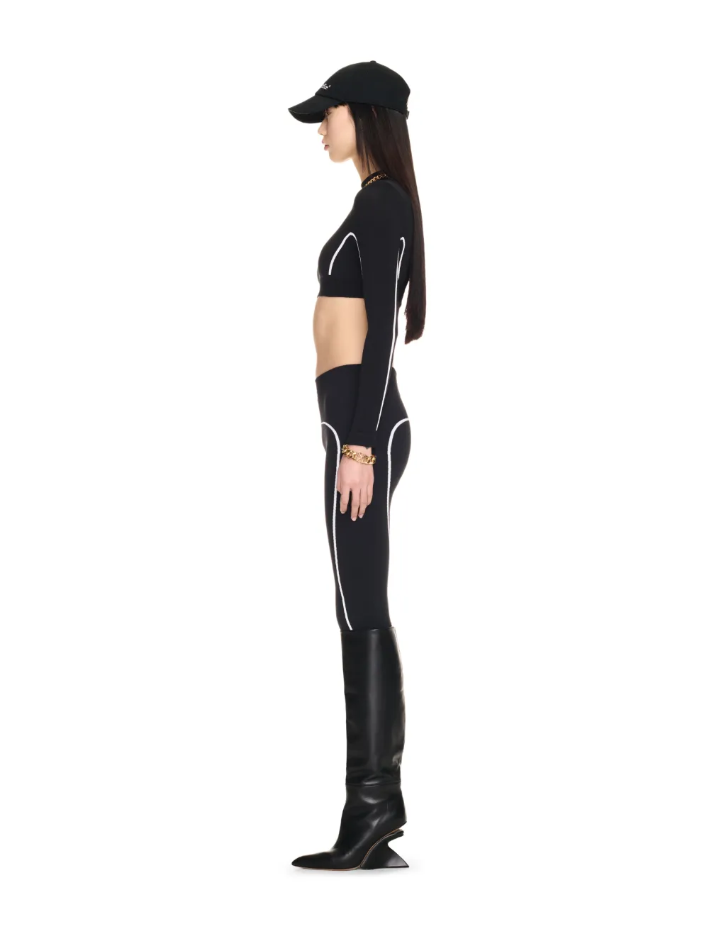 BLACK STAMP SEAMLESS CROP TOP in black | Off-White™ Official US