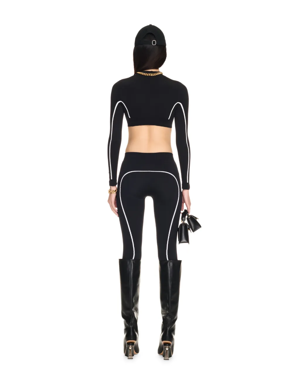 BLACK STAMP SEAMLESS CROP TOP in black | Off-White™ Official US