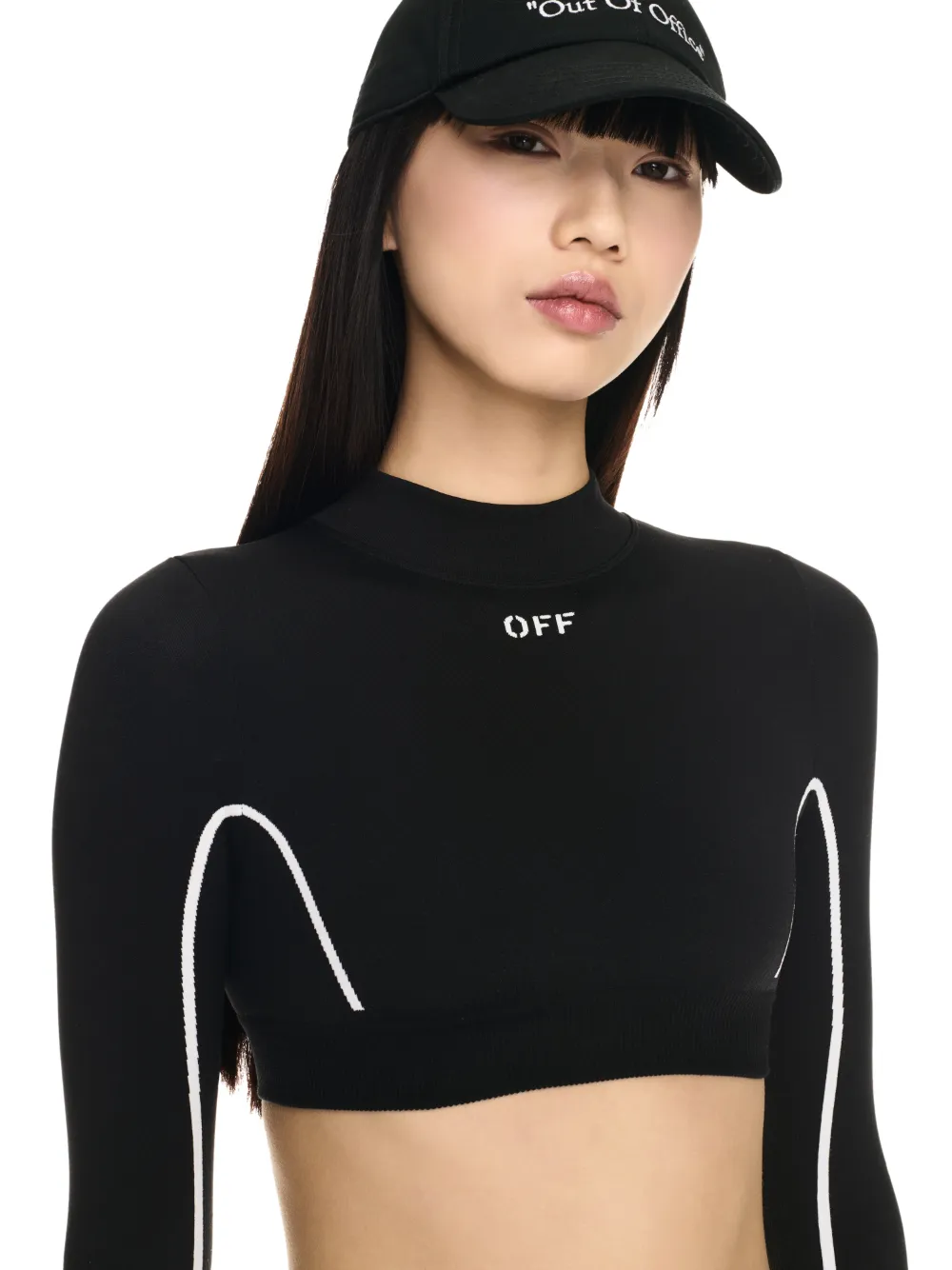 BLACK STAMP SEAMLESS CROP TOP in black | Off-White™ Official US