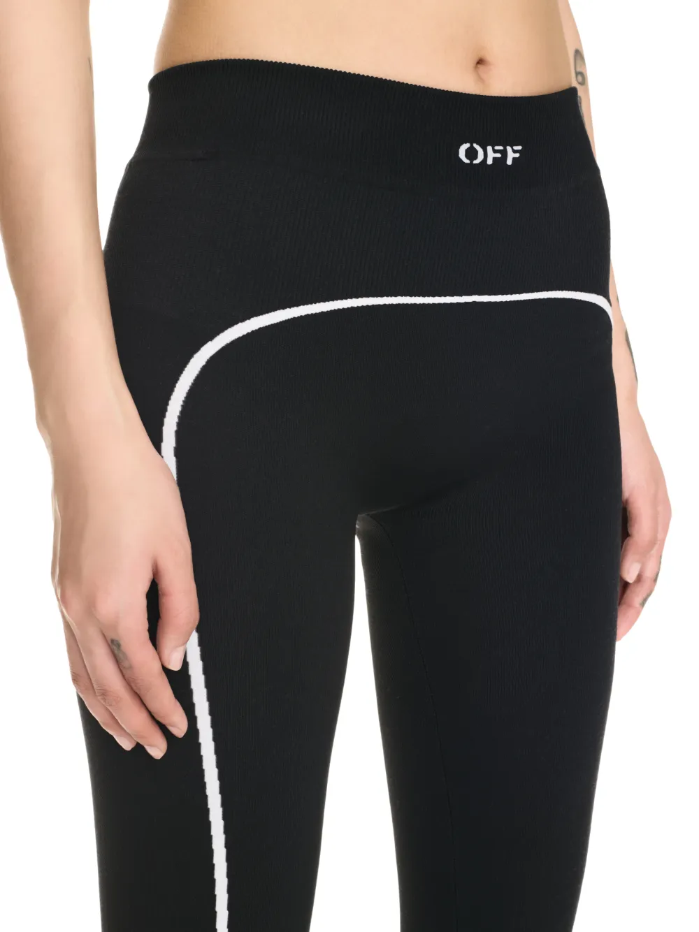 BLACK STAMP SEAMLESS LEGGINGS in black | Off-White™ Official CA