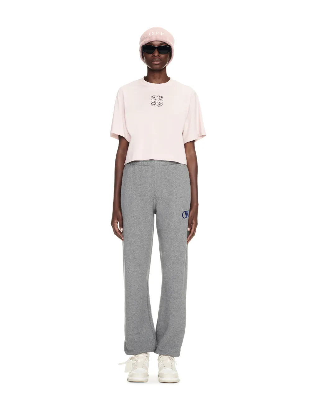 Bling Leaves S Arrow Crop Tee in pink | Off-White™ Official US