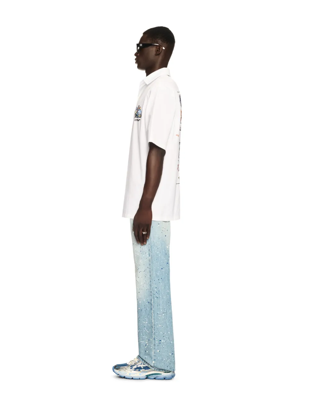 BLUE PAINT SPLATTER JEANS in blue | Off-White™ Official TH