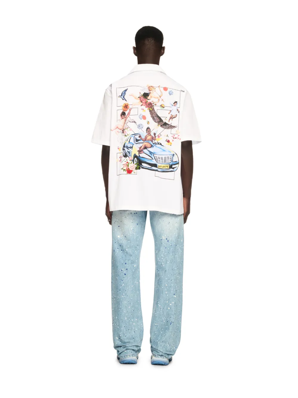 BLUE PAINT SPLATTER JEANS in blue | Off-White™ Official TH
