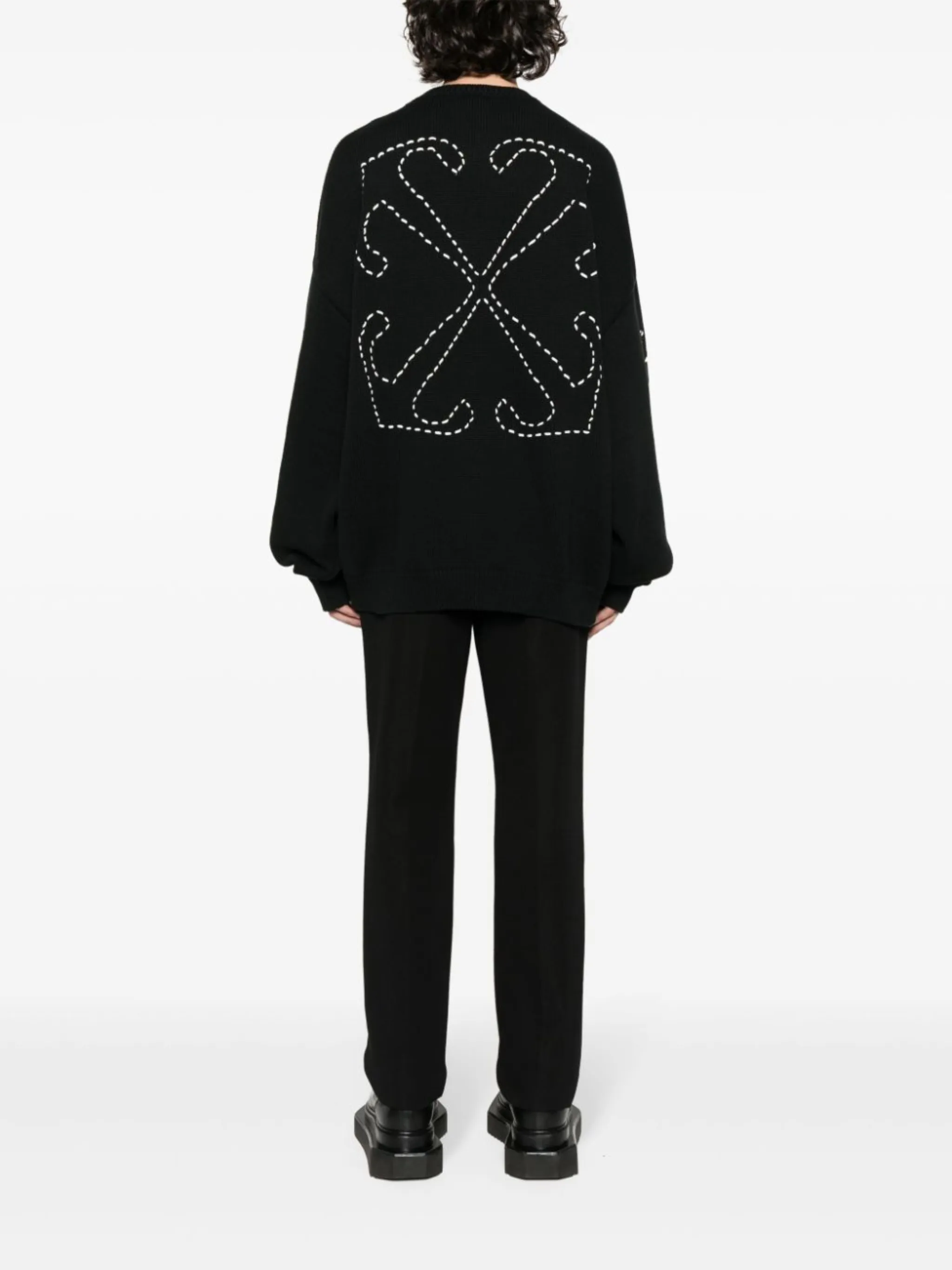 Off-White Diag-stripe embroidered jumper | Eraldo.com US
