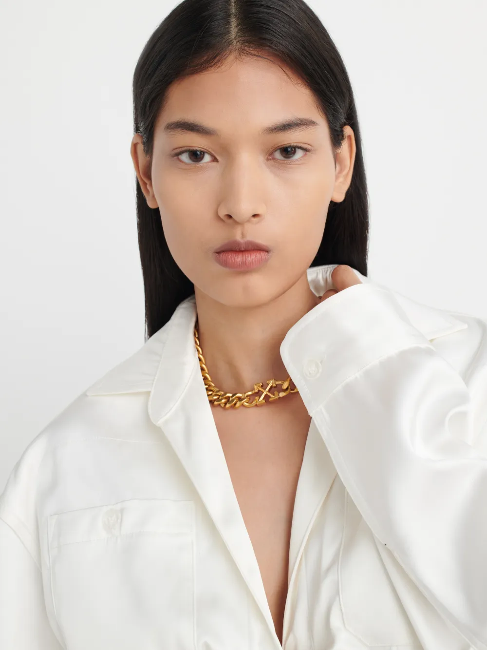 DUCHESSE TWIST CROP SHIRT in white | Off-White™ Official US