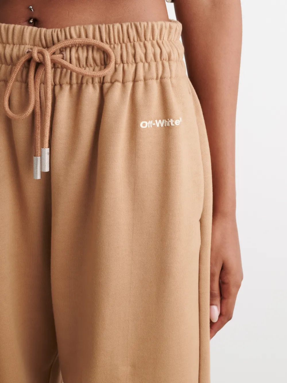 embroidered-logo track pants in brown | Off-White™ Official GB