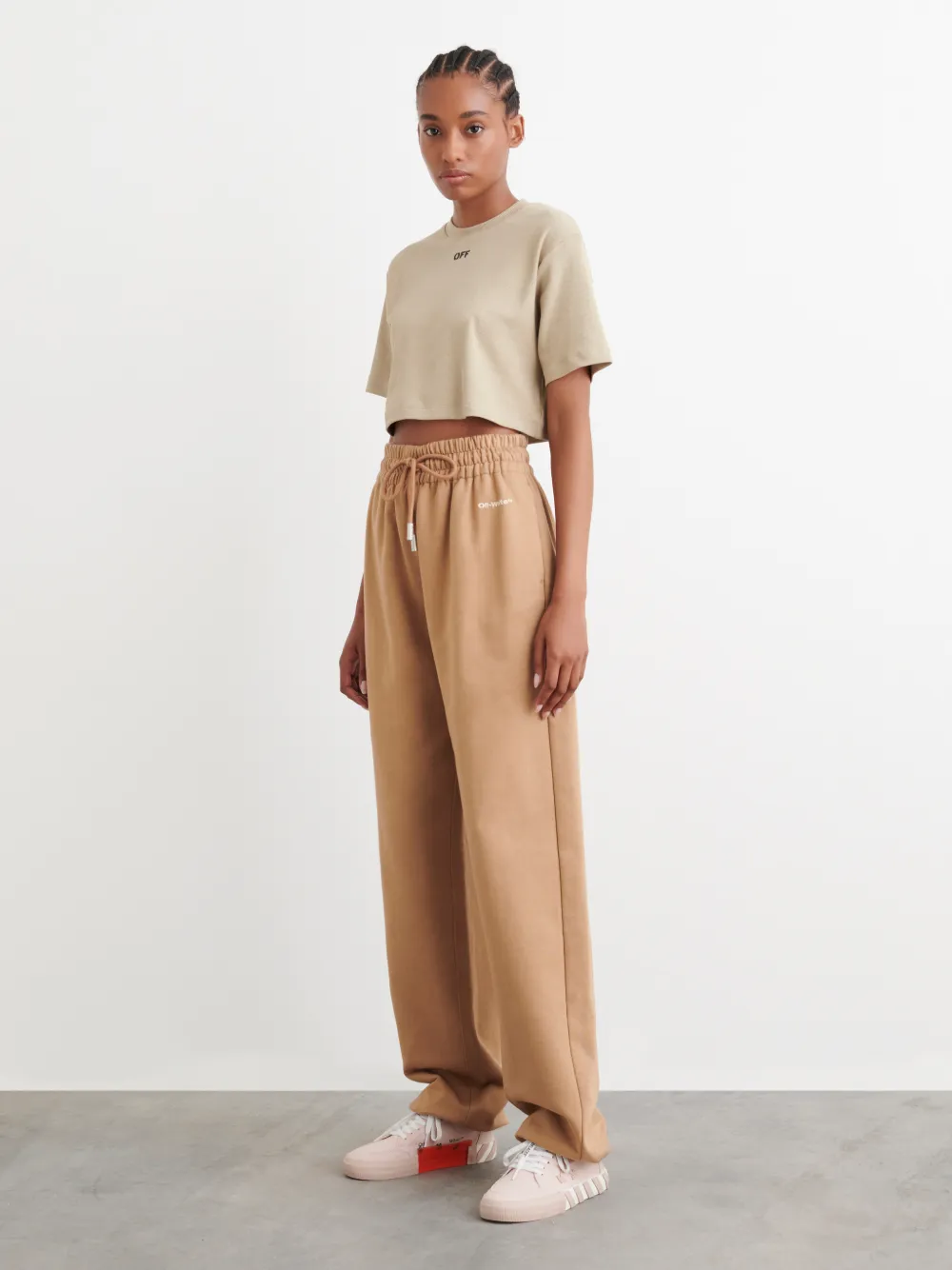 embroidered-logo track pants in brown | Off-White™ Official GB