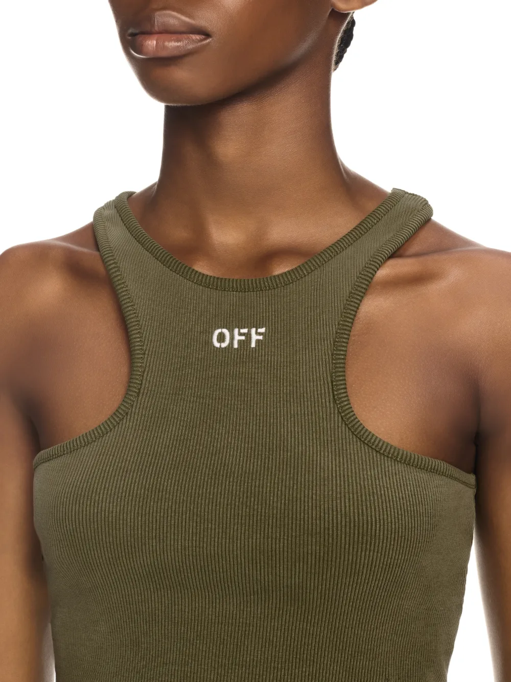GREEN STAMP RIBBED ROWING TOP in green | Off-White™ Official MX