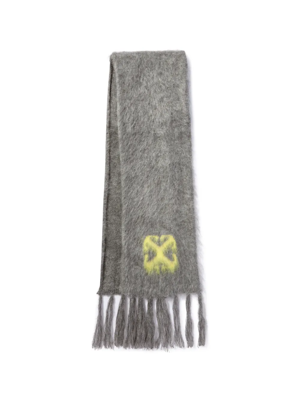 GREY/YELLOW MOHAIR SCARF in grey | Off-White™ Official GB