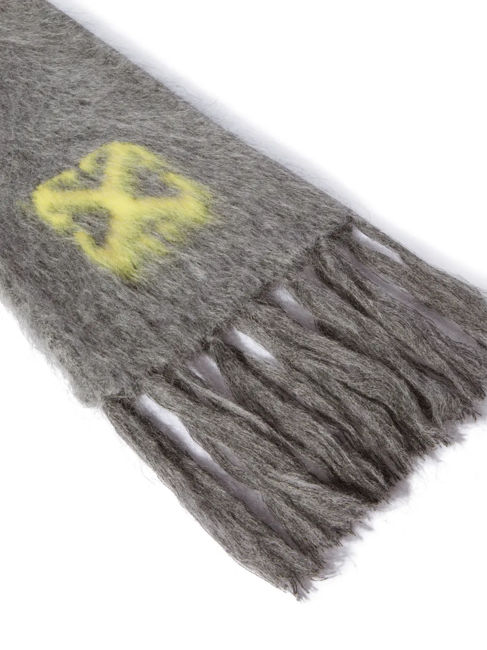 GREY/YELLOW MOHAIR SCARF in grey | Off-White™ Official GB