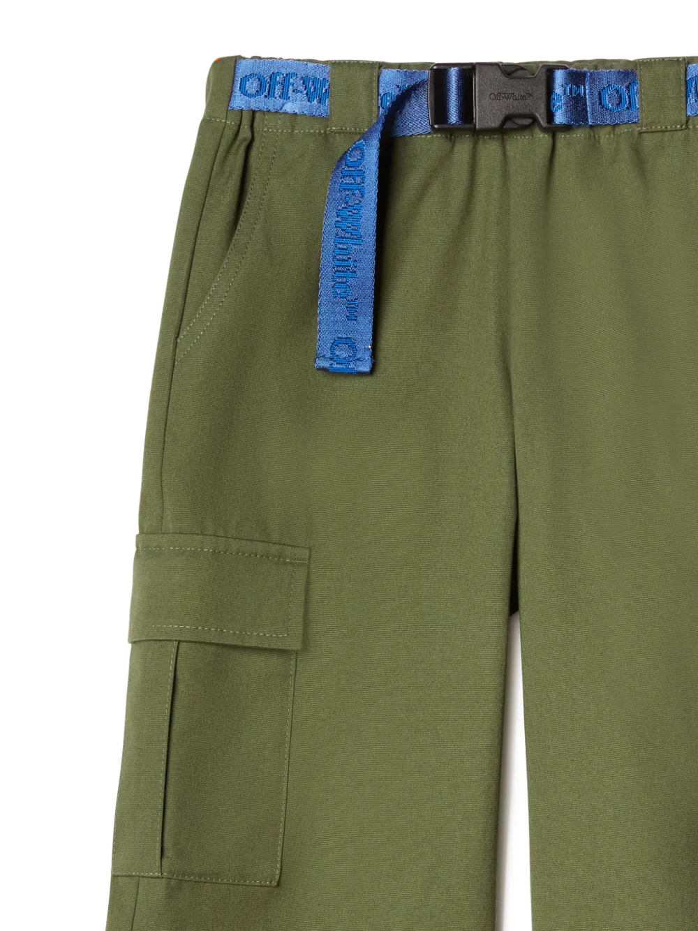 BOOKISH LOGO BAND CARGO PANT MILITARY BL in green | Off-White™ Official US