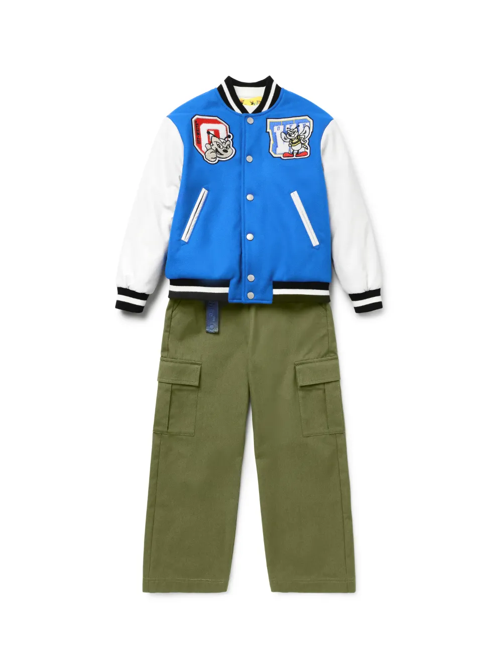 BOOKISH LOGO BAND CARGO PANT MILITARY BL in green | Off-White™ Official US