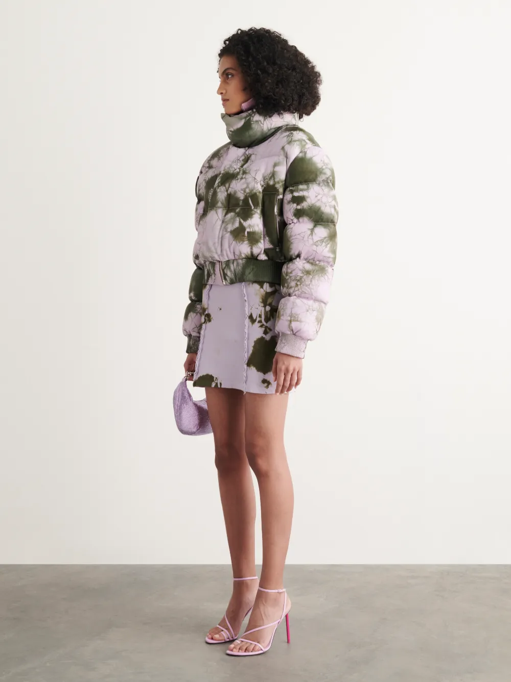 Leather Tie Dye Arrow Puffer in pink | Off-White™ Official US