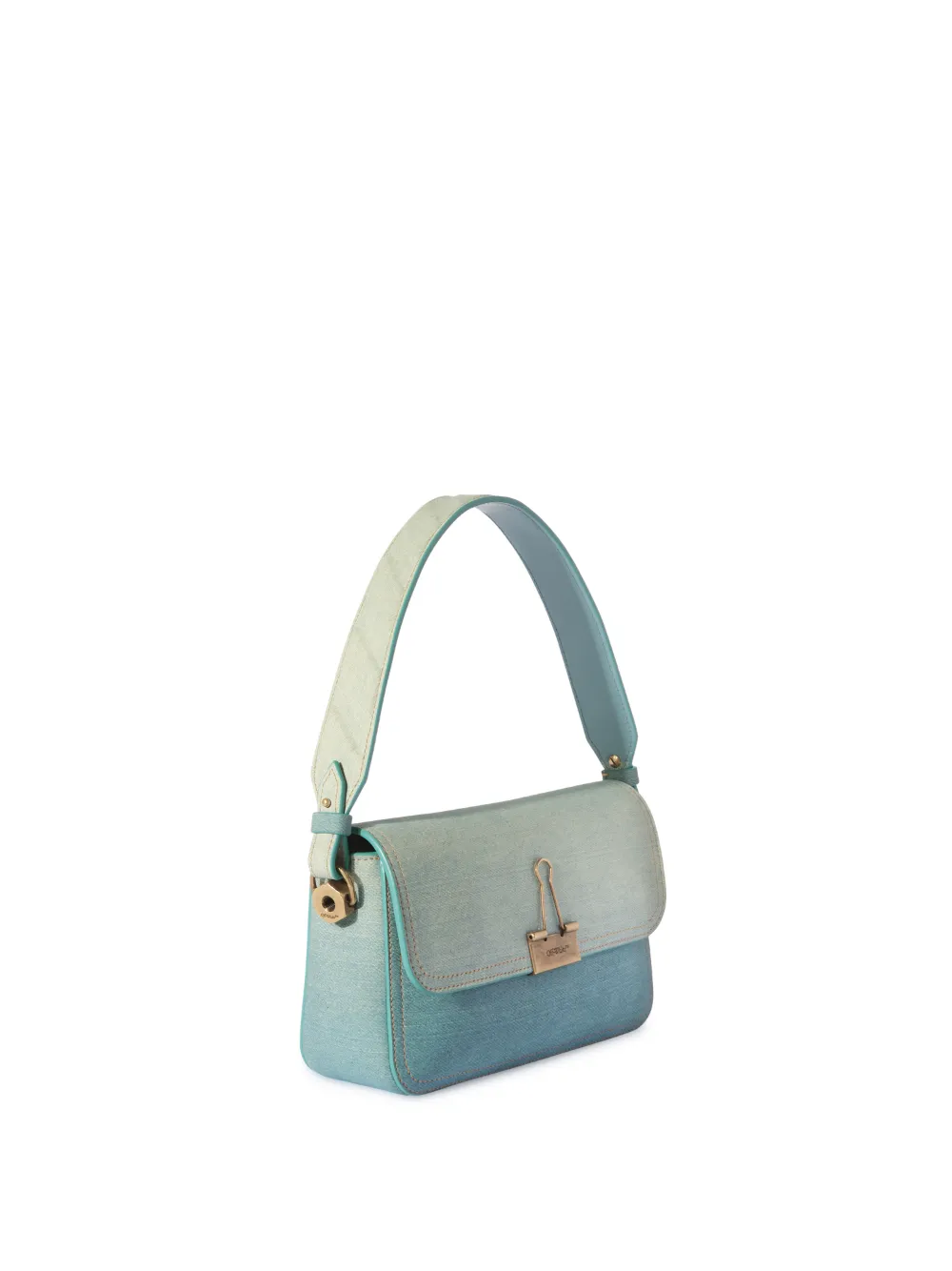 LIGHT BLUE DENIM LEATHER BINDER SHOULDER BAG in blue | Off-White ...