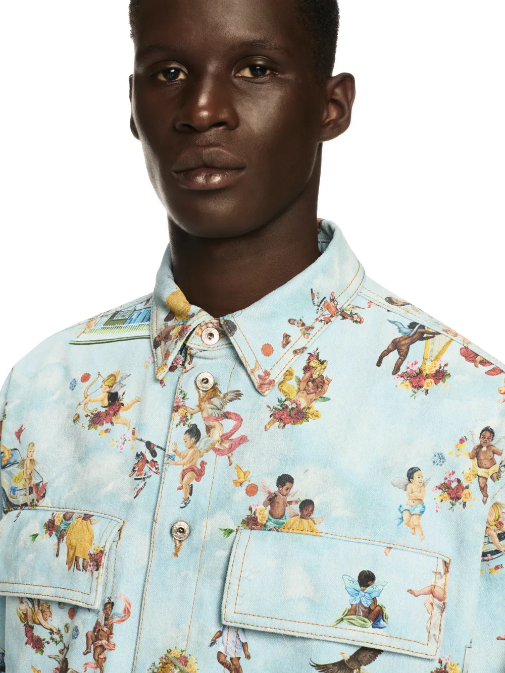 LIGHT BLUE/MULTICOLOR FRESCO MILITARY SHIRT in blue | Off-White ...