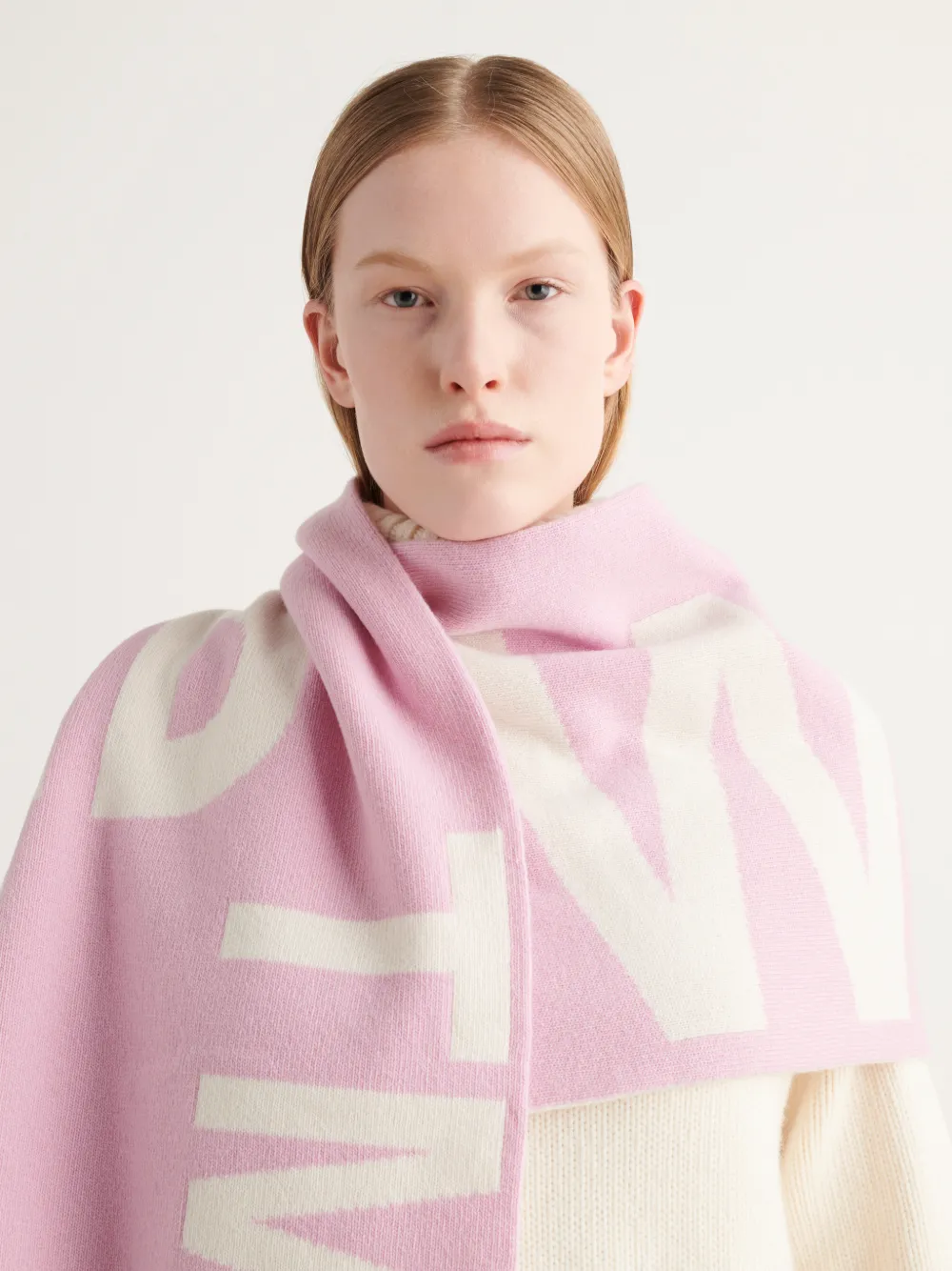 logo-print scarf in pink | Off-White™ Official GB