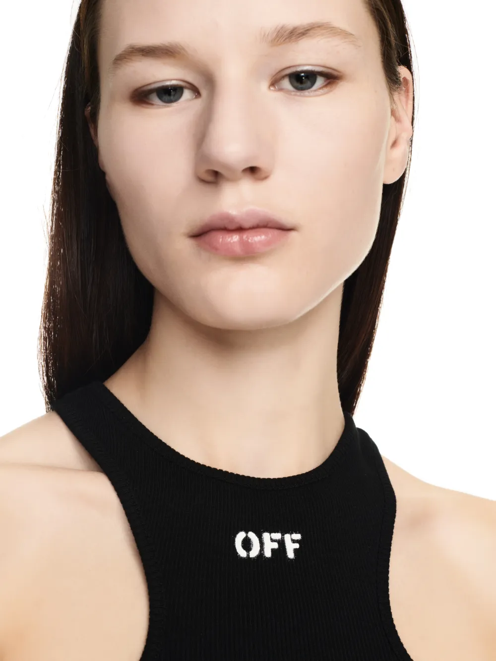Off Stamp Rib Rowing Top in black | Off-White™ Official KR
