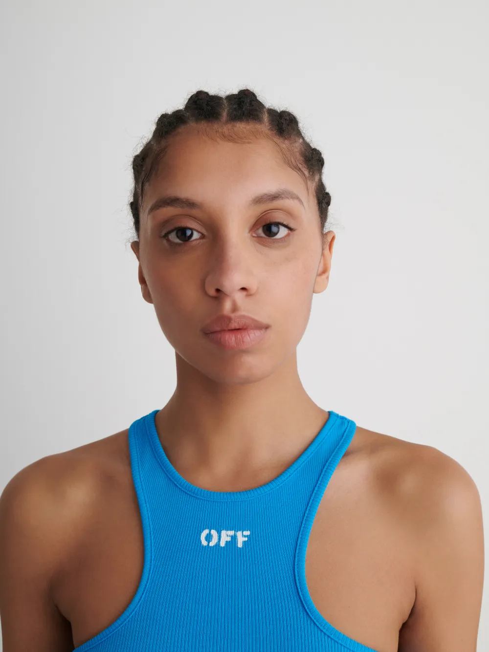 OFF STAMP RIBBED ROWING TOP in blue | Off-White™ Official GB