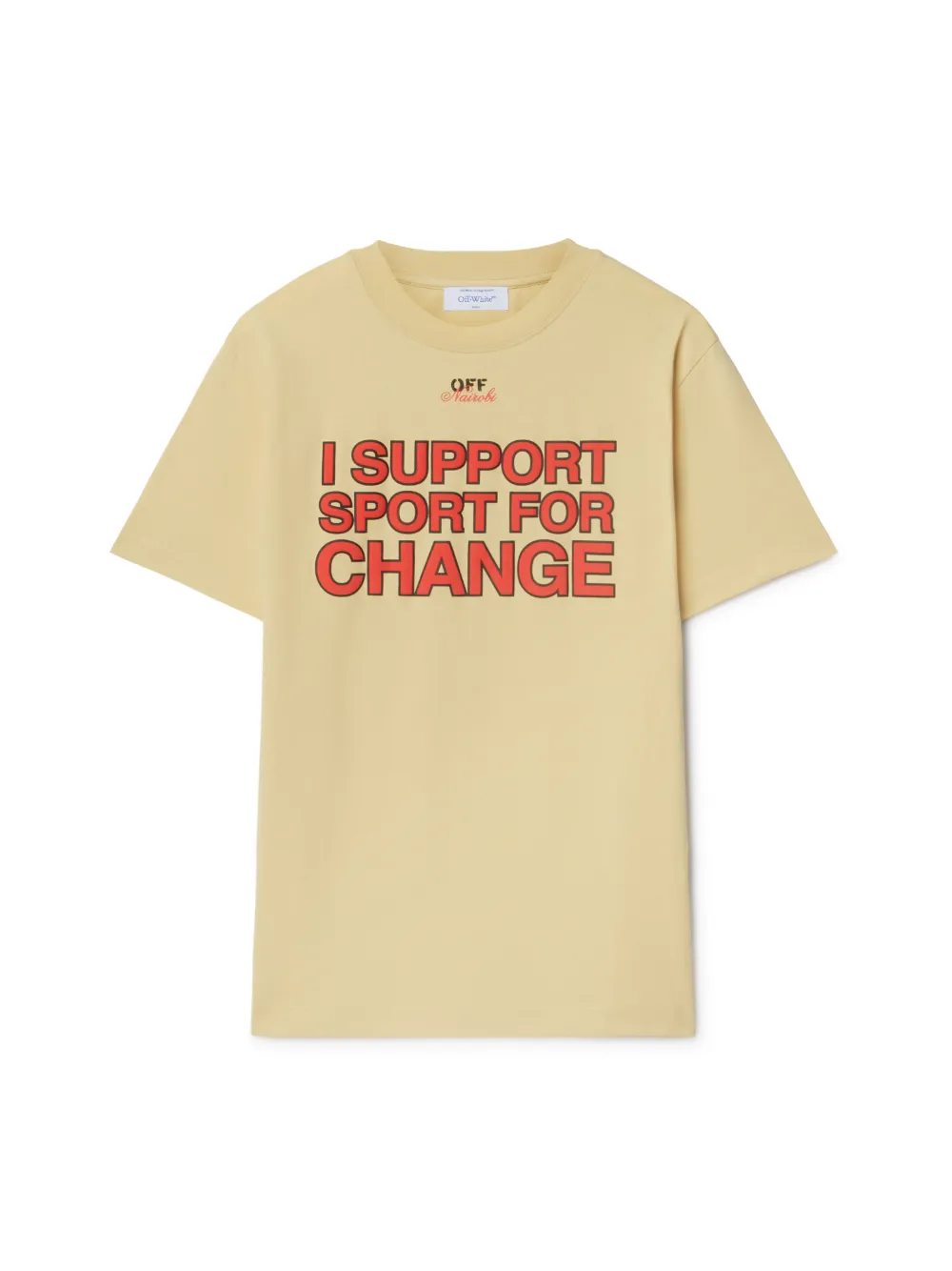 Off-White C/O Ac Milan NAIROBI SLOGAN TEE in neutrals | Off-White ...