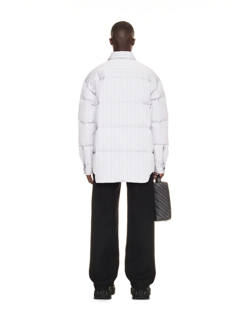 OW EMB COT STRIPE SHIRT PUFF LIGHT GREY in grey | Off-White™ Official US