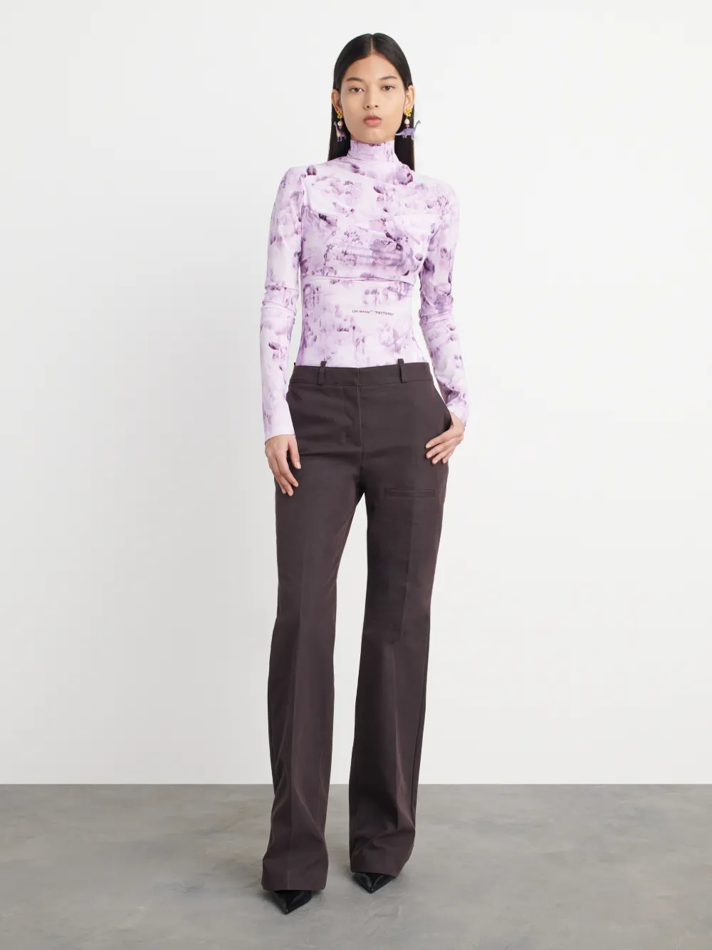 tie-dye roll-neck top in purple | Off-White™ Official US