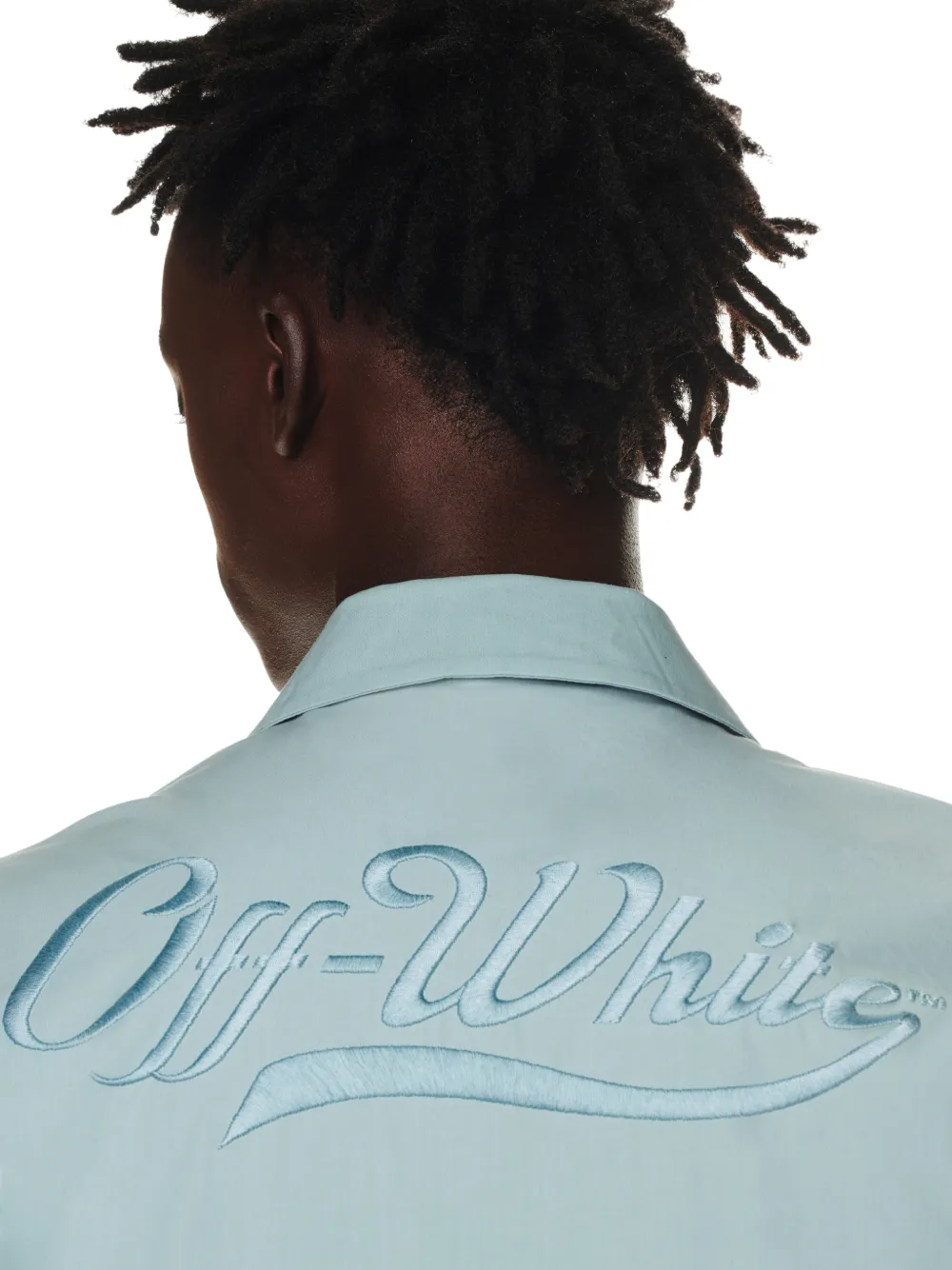 Wave Off Zip Hybrid Shirt in blue | Off-White™ Official US