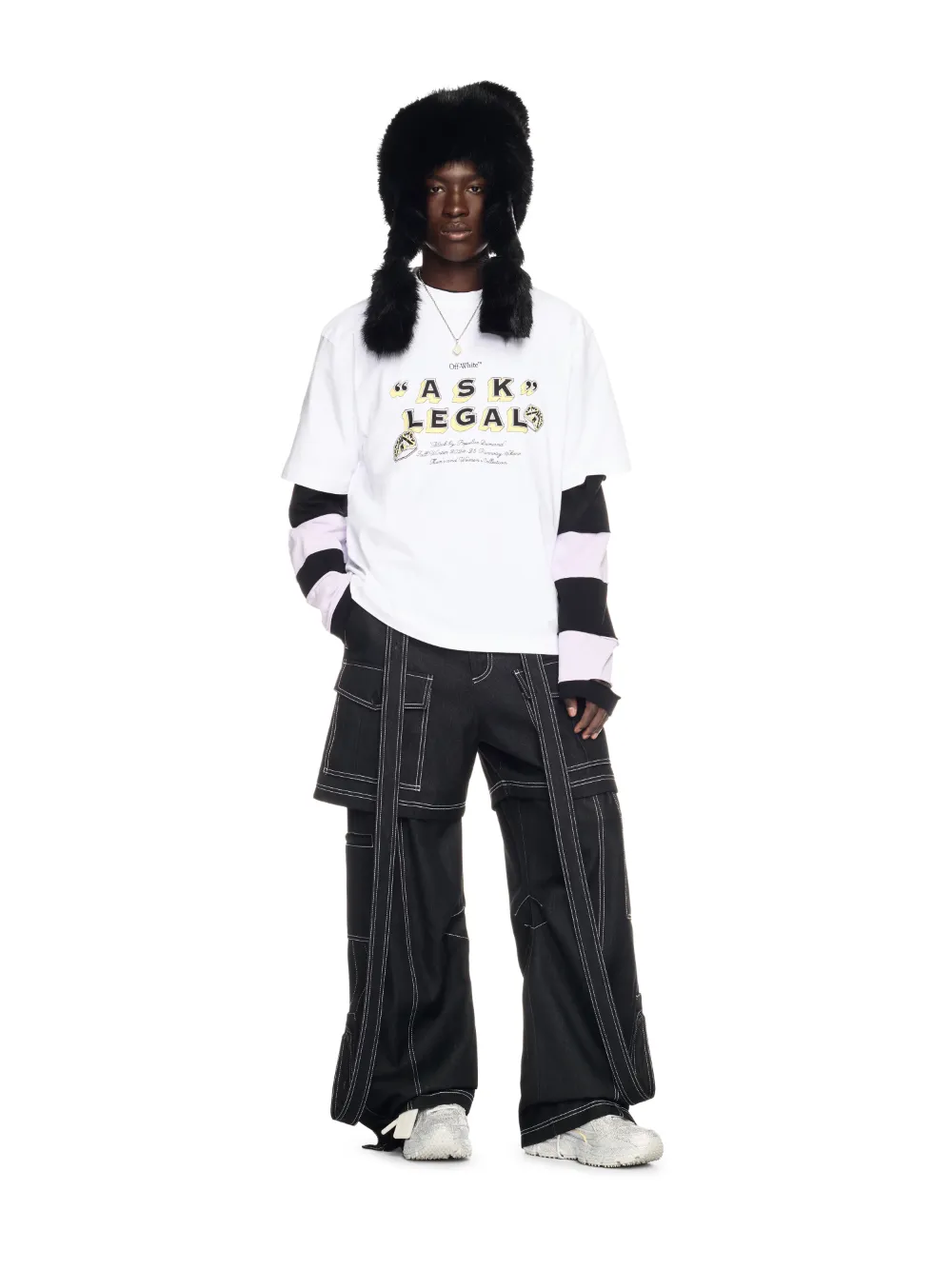 White Ask Legal Skate S/S Tee in 0110 white - black | Off-White ...