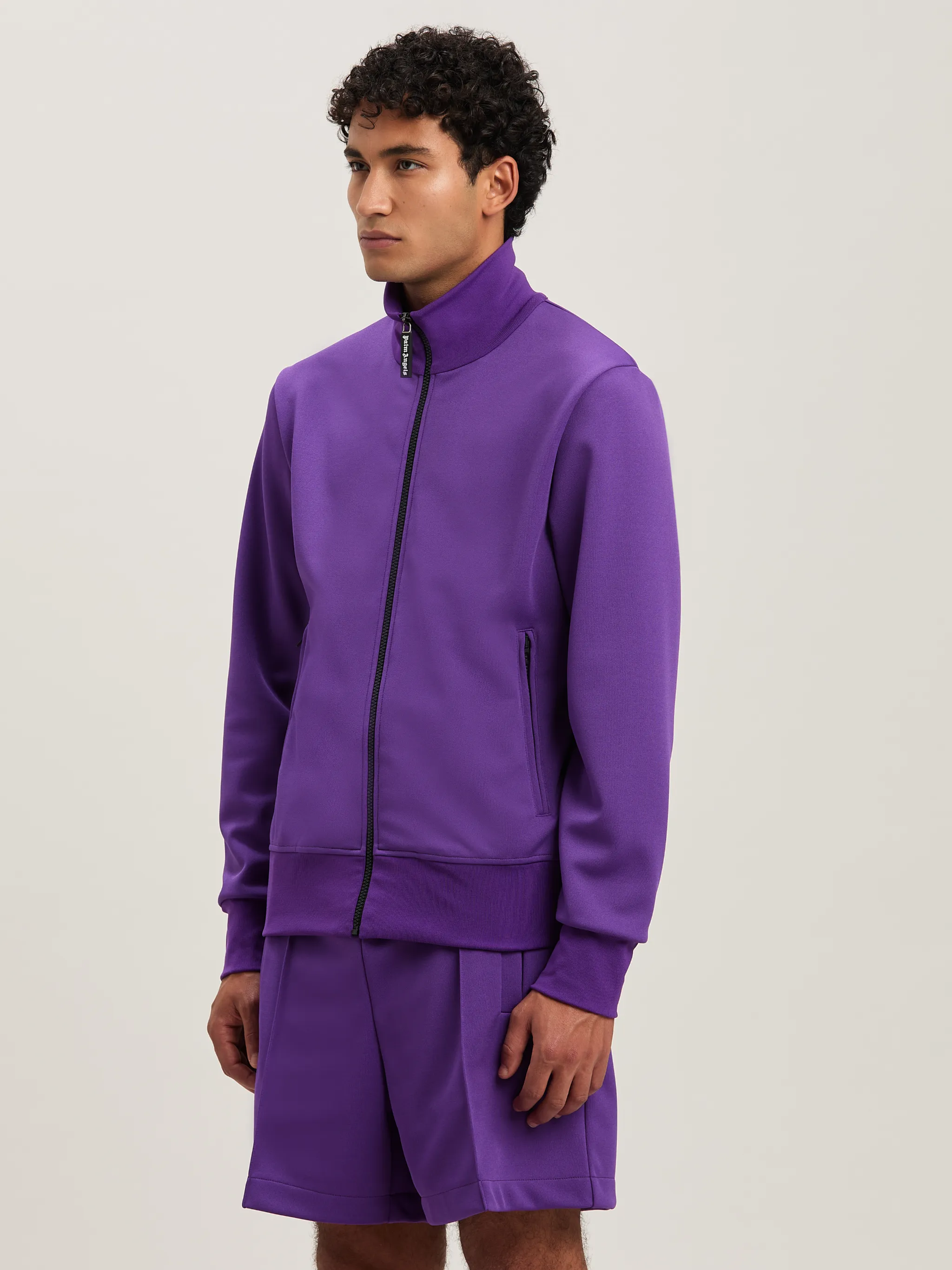 Curved logo Track Jacket in 3703 purple - off white - Palm Angels® Official
