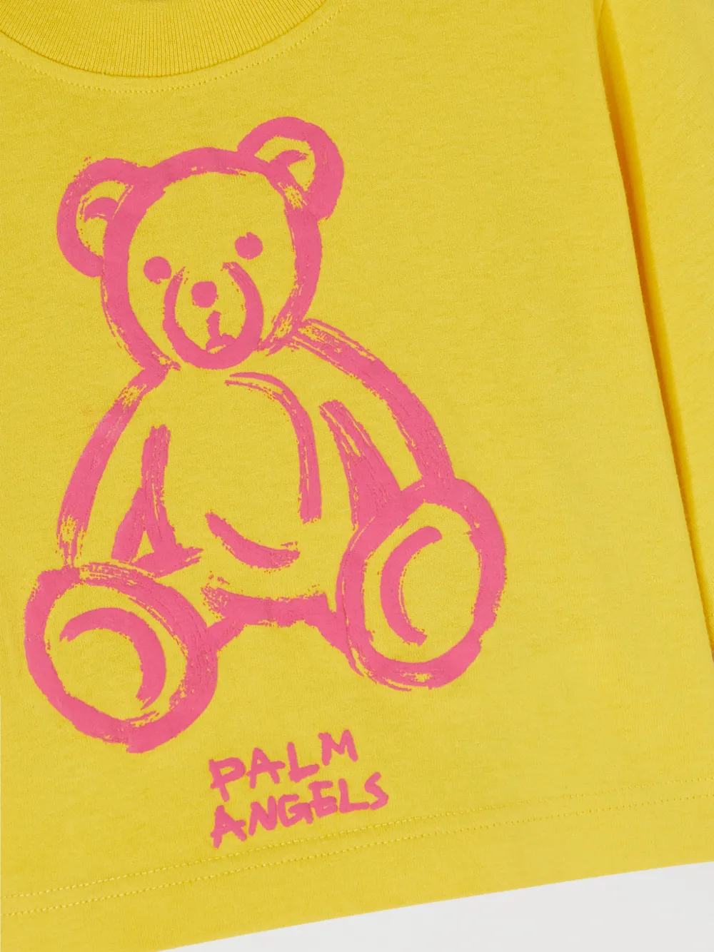 Bear Brush Crop T Shirt In Yellow Palm Angels® Official
