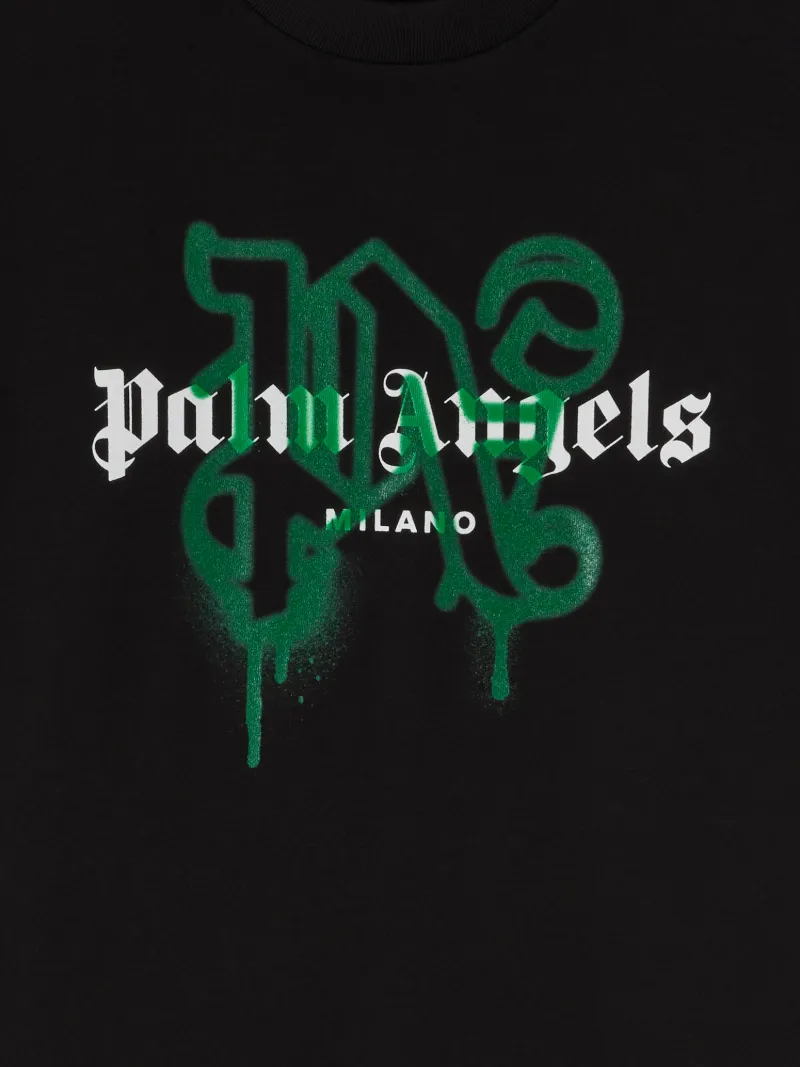 Monogram Spray City T-Shirt Milano in black - Palm Angels® Official
