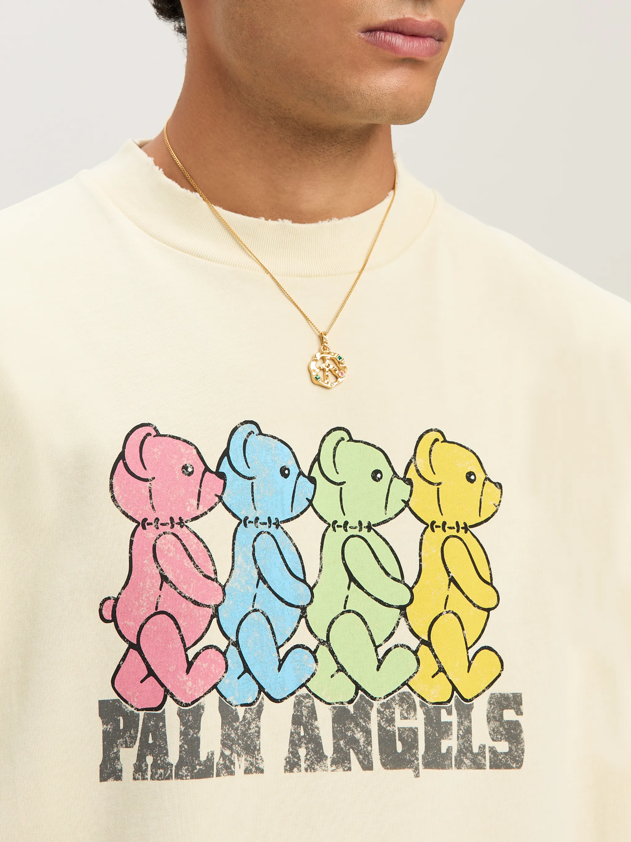 Multicolor Bears T-shirt in 0b84 ivory - multicolor - Palm Angels® Official