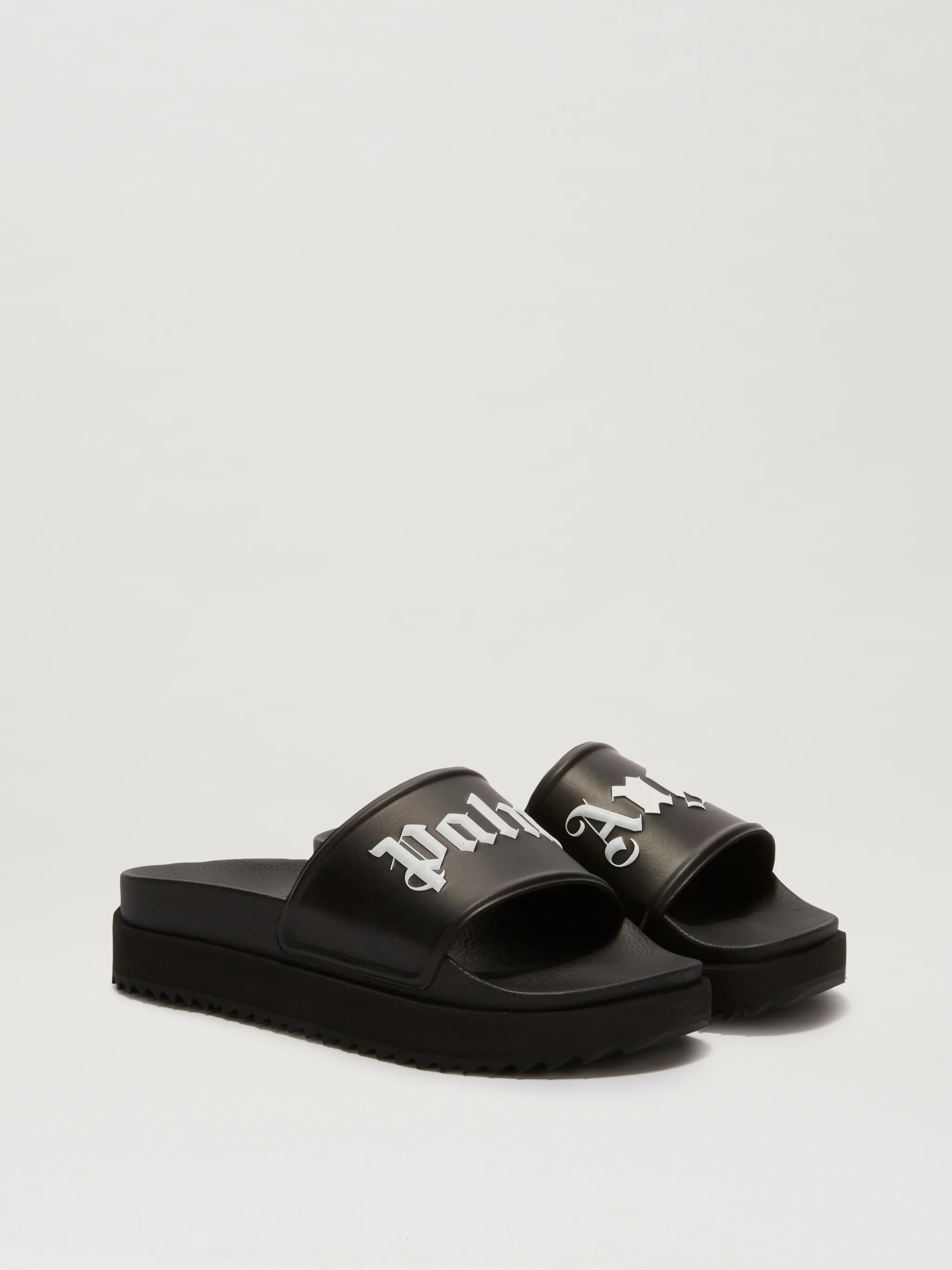 PLATFORM SLIDERS in black white - Palm Angels® Official