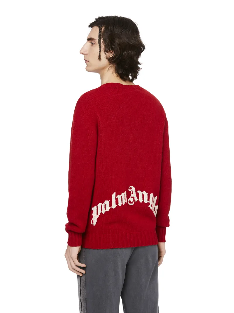 RED LOGO SWEATER in red - Palm Angels® Official