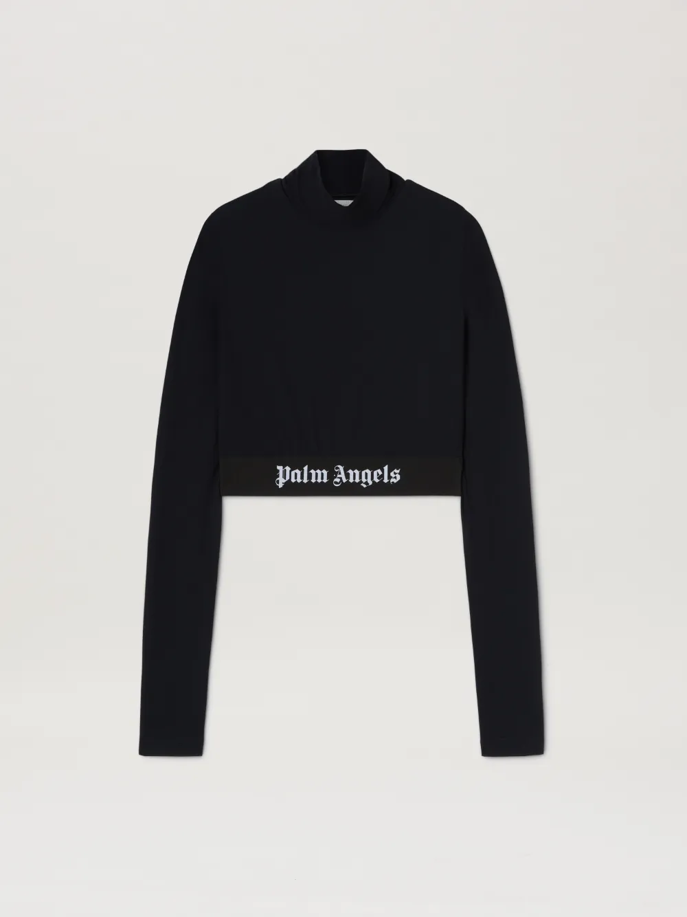 Sport cropped mock top with logo band in black - Palm Angels® Official