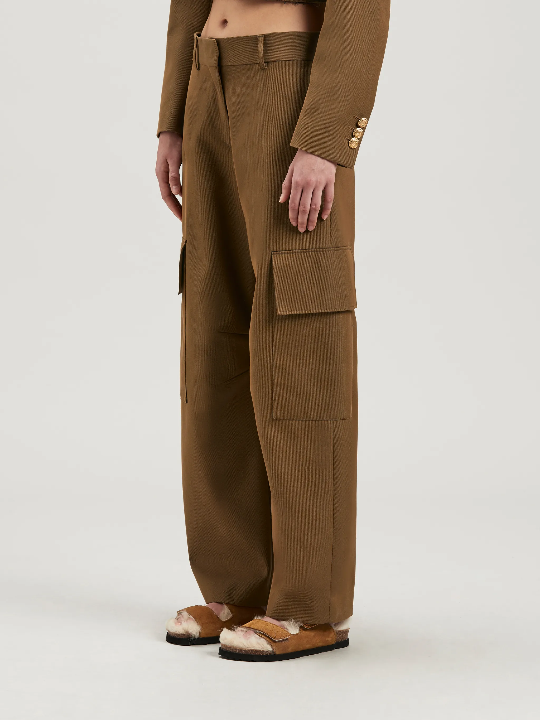 Suit Cargo Pants in brown - Palm Angels® Official