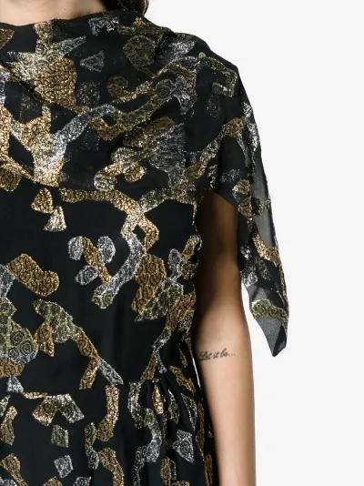 Peter Pilotto draped lurex pattern blouse | Browns