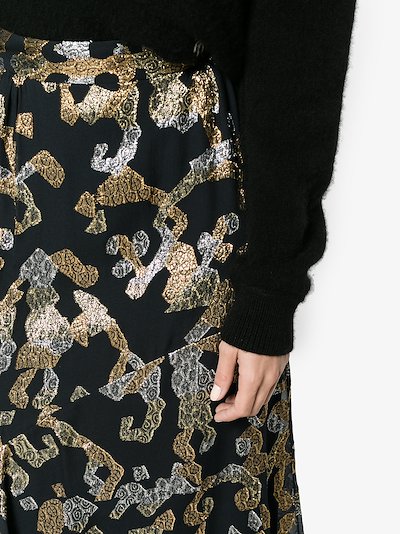 Peter Pilotto lurex pattern asymmetric midi skirt | Browns