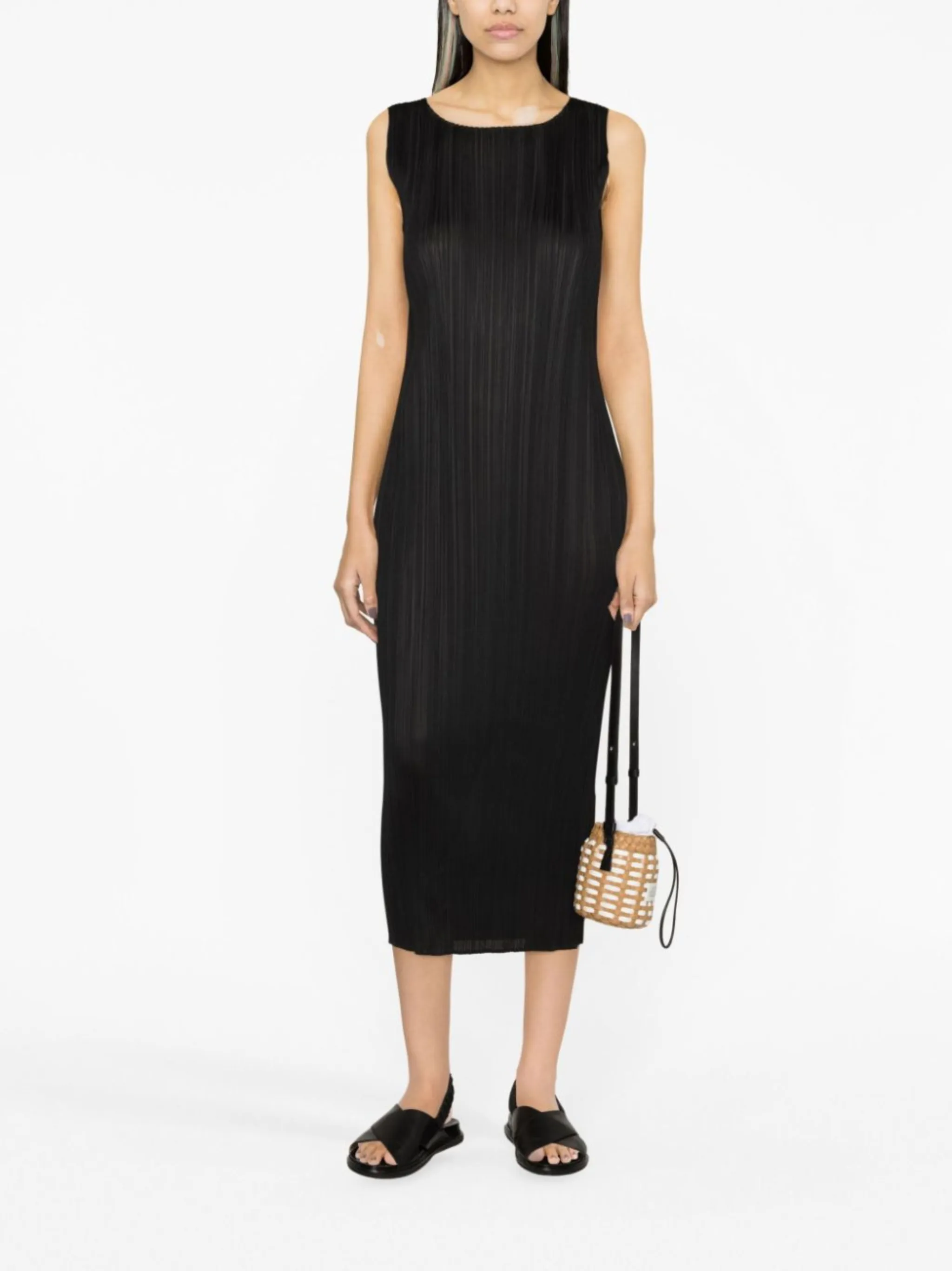 Sleeveless Pleated Midi Dress Pleats Please Issey Miyake